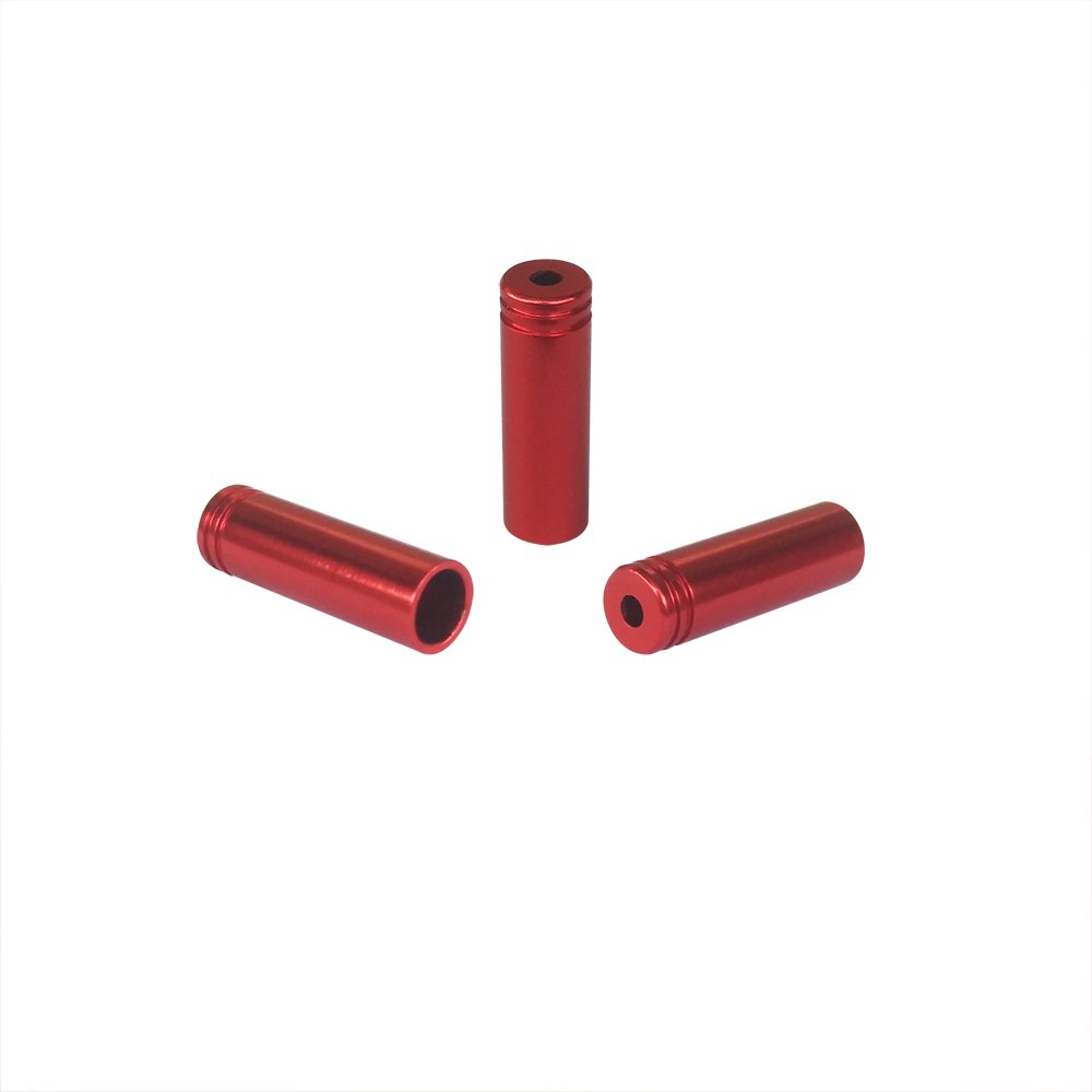 Yuauy (Total 30 PCS 10 PCs 5mm Red Alloy Road Mountain Bicycle Bike Brake Cable Tips Caps End Crimp + 10 PCs 4mm Shift Derailleur Cable Tips End + 10 PCs Cable End Crimps