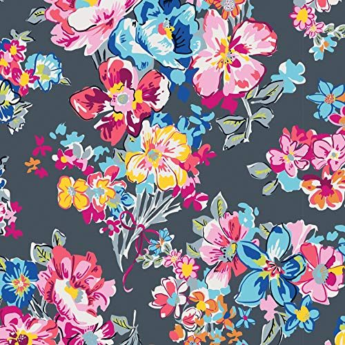 Vera Bradley Women's Cotton Zip ID Case Wallet, Pretty Posies, One Size