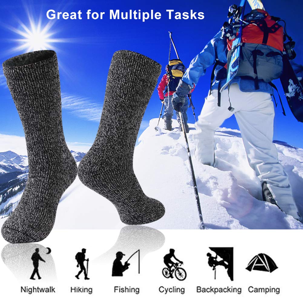 Warm Thermal Socks, Three street Unisex Winter Fur Lined Boot Thick Insulated Heated Socks For Cold Weather, 9#2 Pair Light Navy-warmest Thermal Socks Women, Medium