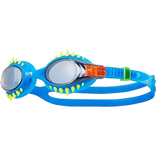 TYR Kids Swimple Spikes Swim Goggles, Clear/Green/Yellow