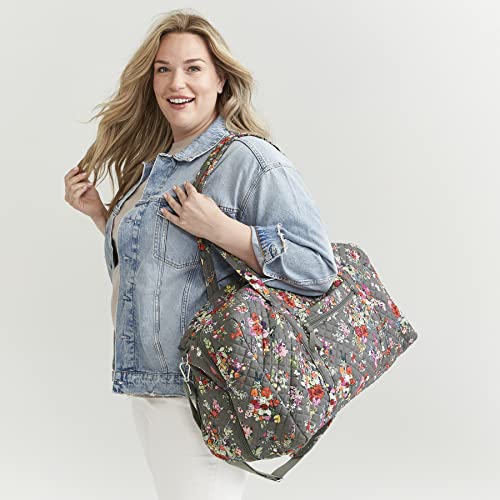 Vera Bradley Women's Cotton Lay Flat Travel Duffle Bag, Sunflowers, One Size