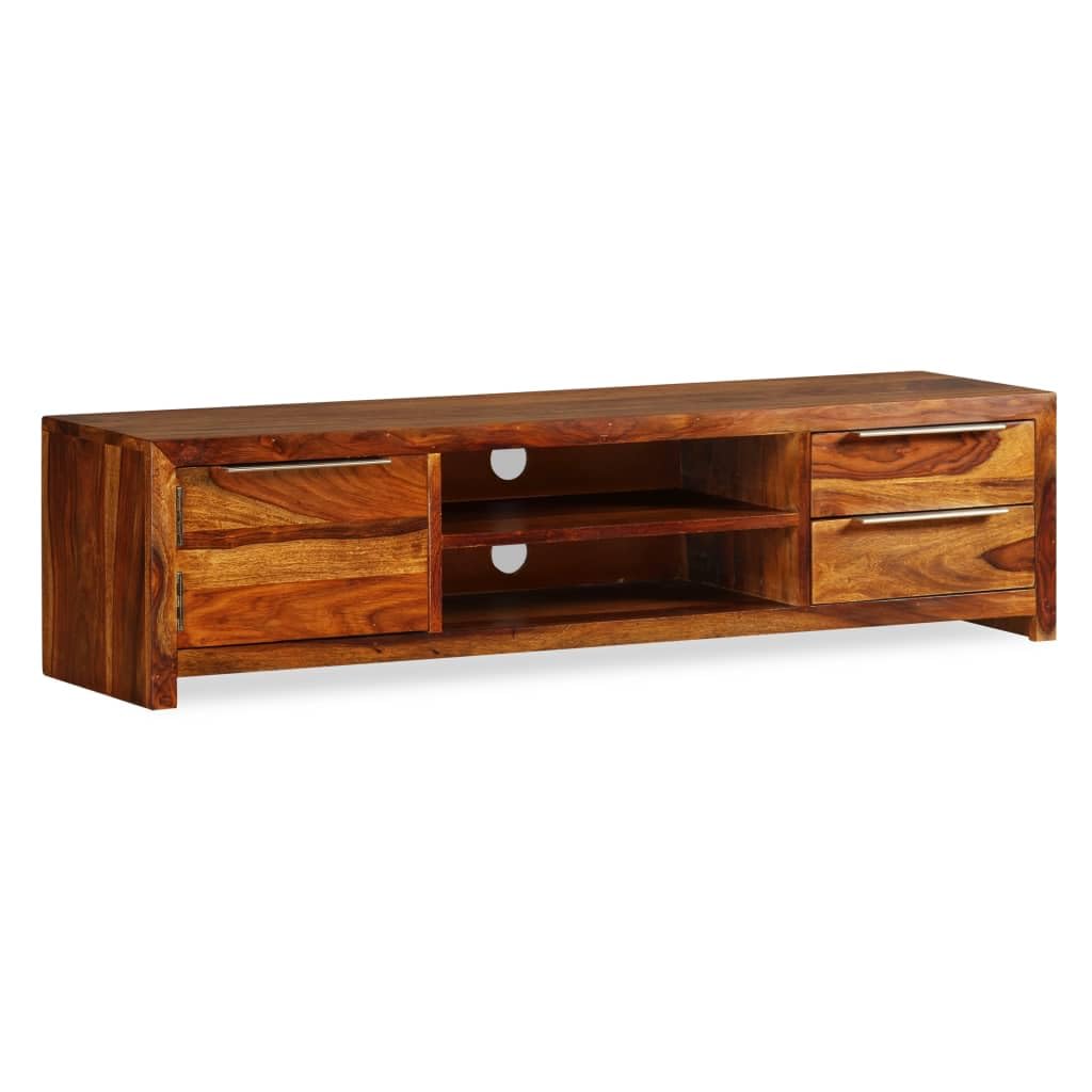 THYUOVAI TV Cabinet,Sideboard Lowboard Media Console Cabinet HiFi Cabinet Tv Table Suitable for Living Room,Bedroom,Closet,Hallway,Foyer,Office Solid Sheesham Wood 47.2"x11.8"x11.8"