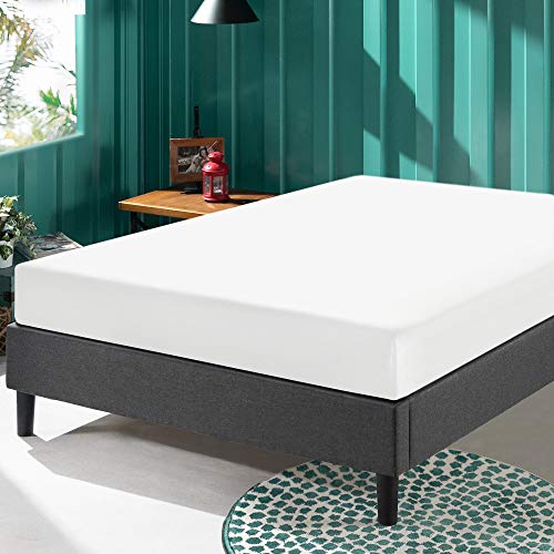 ZINUS Curtis Upholstered Platform Bed Frame / Mattress Foundation / Wood Slat Support / No Box Spring Needed / Easy Assembly, Grey, King