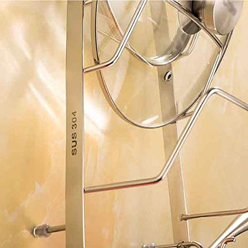 WUDILU 3 Layer Silver Anti-Fall Stainless Steel Drying Pan Pot Rack Cover Lid Rest Stand Spoon Holder Kitchen Tool