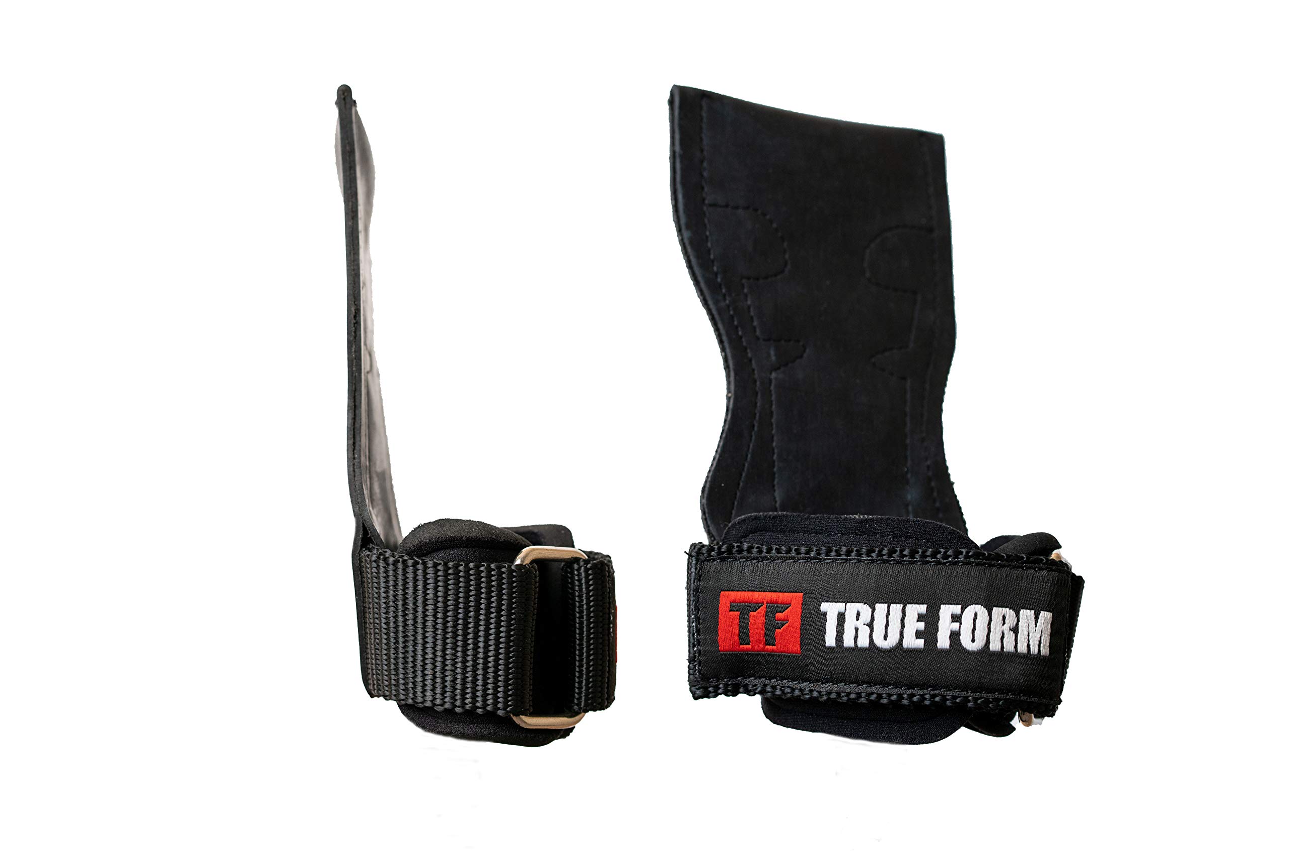 True Form Grips- (Black, Medium) Weightlifting Workout Gear Alternative Power Lifting Hook Deadlift Glove Padded Wrist Wrap Support Dumbell Bodybuilding Weight Crossfit Pull Up Slip Kettlebell