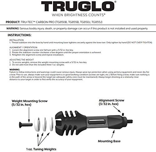 TRUGLO Tru-Tec Carbon 6" Stablizer Black