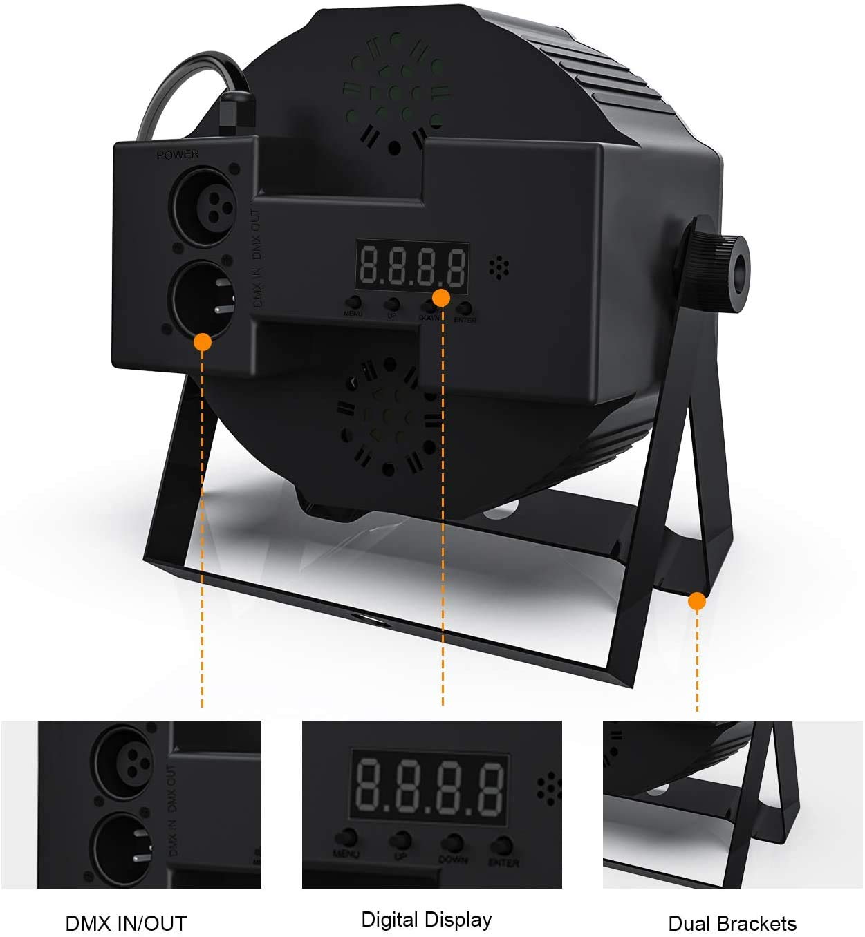 Uplights 18 RGB Led UpLights, Missyee Sound Activated DMX Uplighting, LED Par Can Lights with Remote Control, DJ Uplighting Package for Wedding Birthday Home Party (4 pcs)
