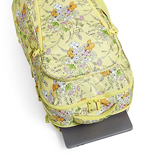 Vera Bradley Women's Recycled Lighten Up Reactive Lay Flat Travel Backpack, Sunlit Garden, One Size