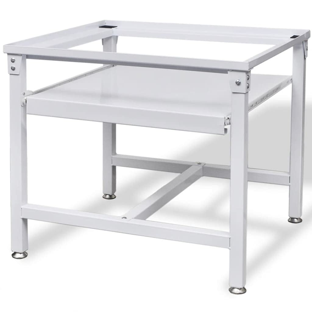 Washing Machine Pedestal with Pull-Out Shelf and Non-slip Pads - Adjustable Feet Steel Stand, Heavy Duty Appliance Base for Refrigerators, Dryers, Dishwashers 23.6" x 22.2" x 21.1"