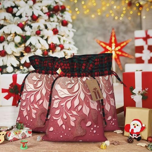 Yioniii a mandala pattern on purple velvet background pattern Christmas Gift Bags Santa Sack with Drawstring, String Backpacks for Gifts Treat and Candy,Purple,S