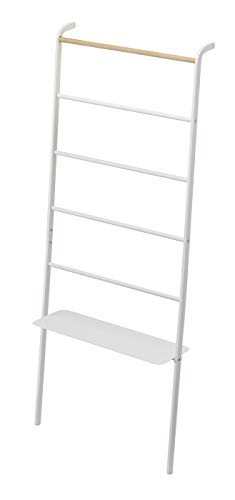 YAMAZAKI home Tower Leaning Ladder With Shelf White