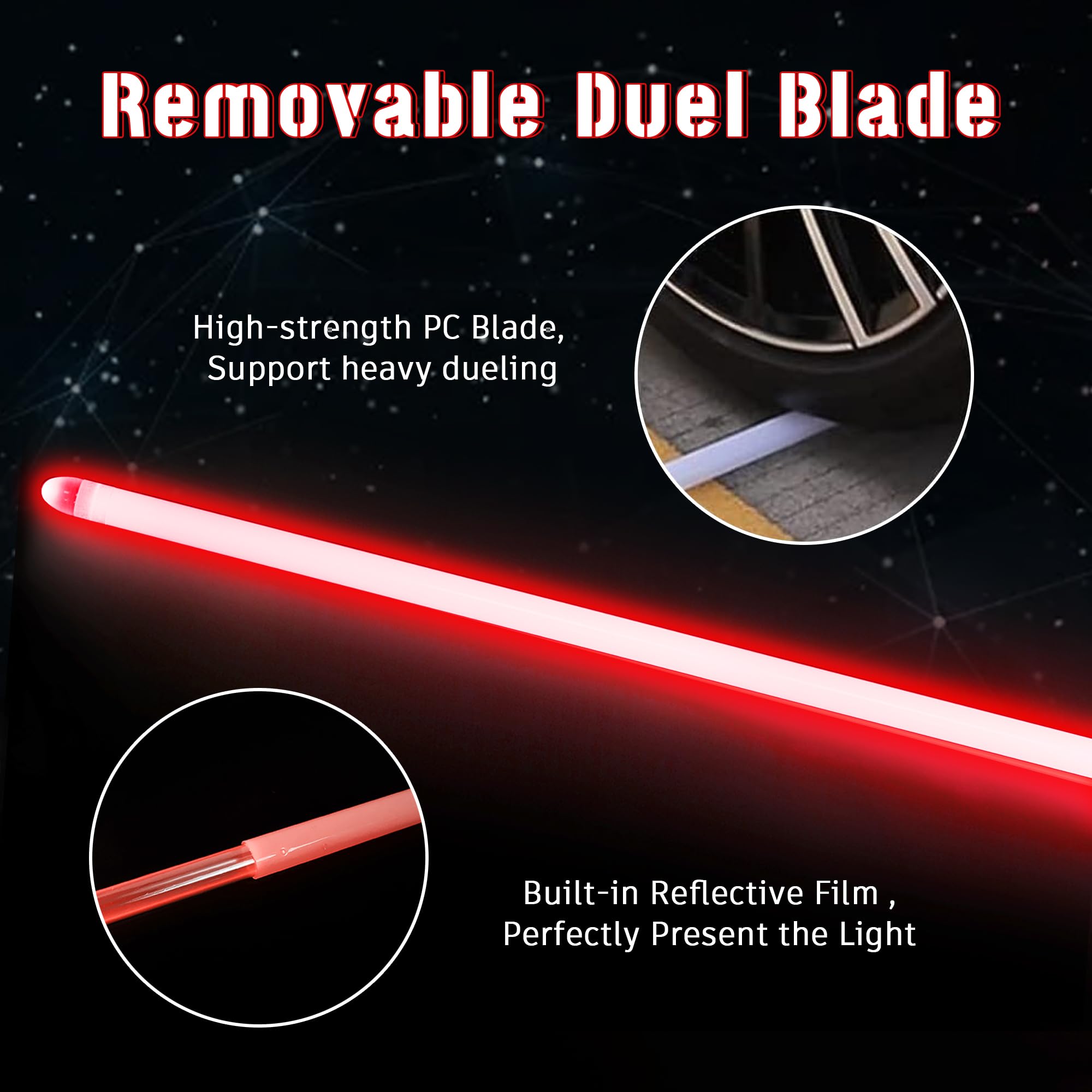 YDDSABER Jedi Sith LED Light Saber, Force FX Heavy Dueling, Rechargeable Lightsaber, Loud Sound High Light with FOC, Metal Hilt, Blaster, (Red)