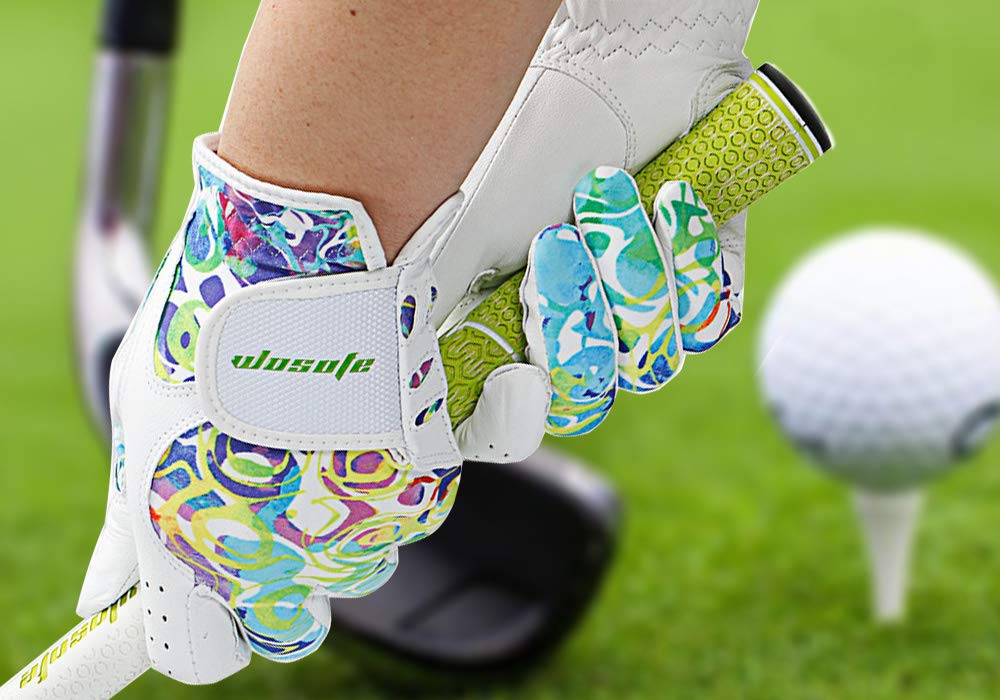 wosofe Golf Gloves for Women Ladies Girls Soft Leather Accessories Breathable for Non Slip 1 Pair