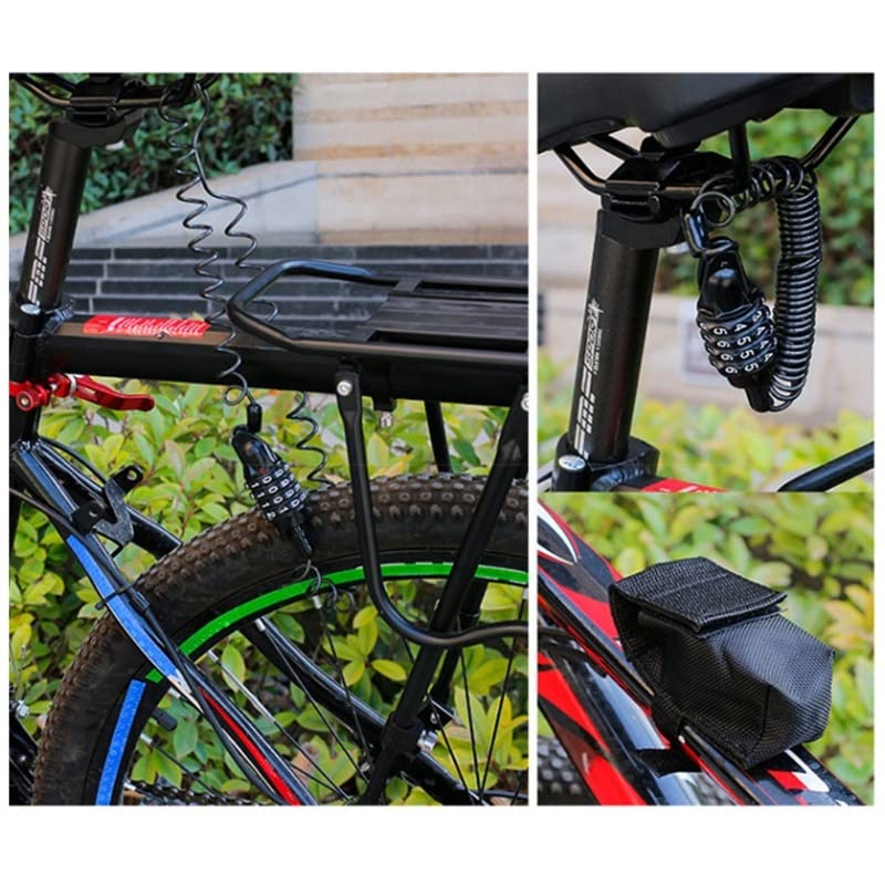 ZHAOLEI Portable Motorcycle Helmet Lock & Cable Resettable 4 Digit Bike Spring Combination Lock Travel Padlock Mini Bicycle Lock