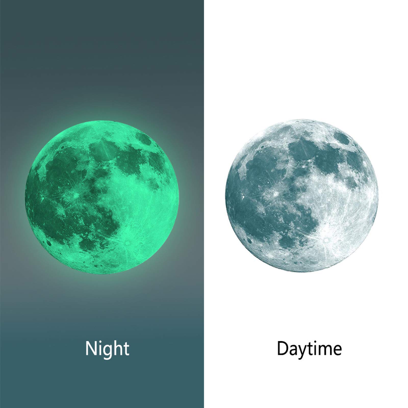 Yuyeran Glow Moon Wall Stickers Luminous Stickers Moon Glow in The Dark for Kid Room Decoration Wall Decals