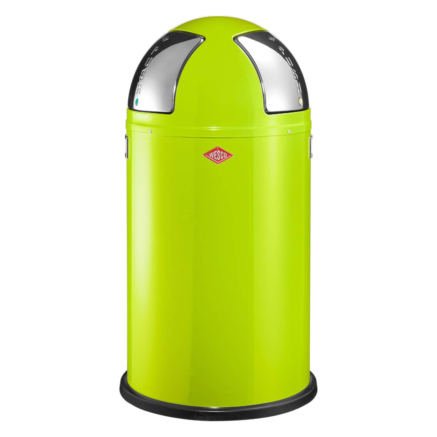 ウェスコ(Wesco) Two Double Push Bin 16.9 gal (50 L) Trash Can with Lid, サイズ:∅40×H75.5cm, Green, (Lime Green)