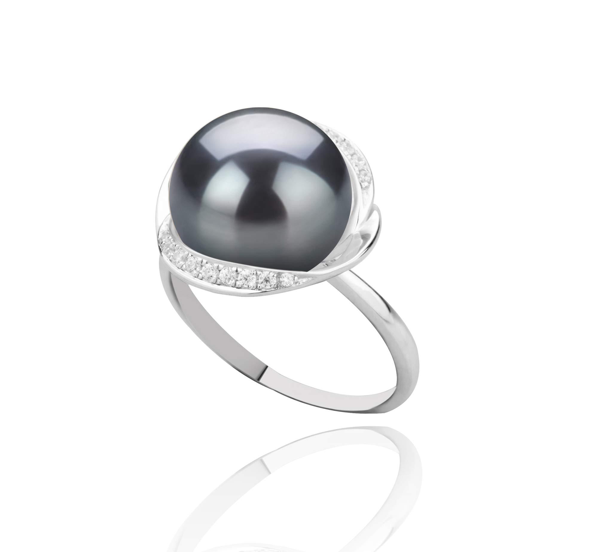 Wendy Black 11-12mm AAA Quality Freshwater 925 Sterling Silver Cultured Pearl Ring For Women - Size-6