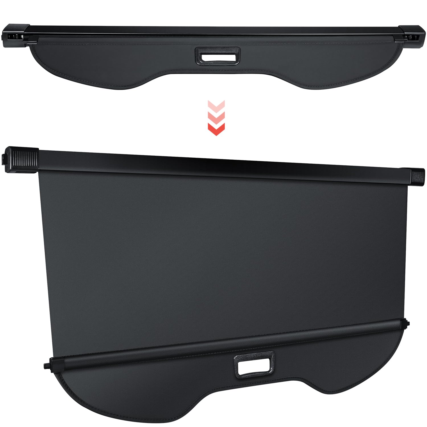 Trunk Cargo Cover for Ford Escape 2013 2014 2015 2016 2017 2018 2019 Retractable Rear Trunk Cargo Luggage Security Shade Cover Shield Interior Accessories Waterproof All Weather (Black)
