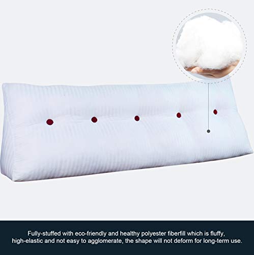 YXCSELL Headboard Wedge Pillow Bolster Pillows Backrest Support Sitting Up Reading Pillow in Bed Rest, Large Lumbar Upholstered Triangle Pads for Sofa Cushion Corduroy (Darkblue,Cal-King)