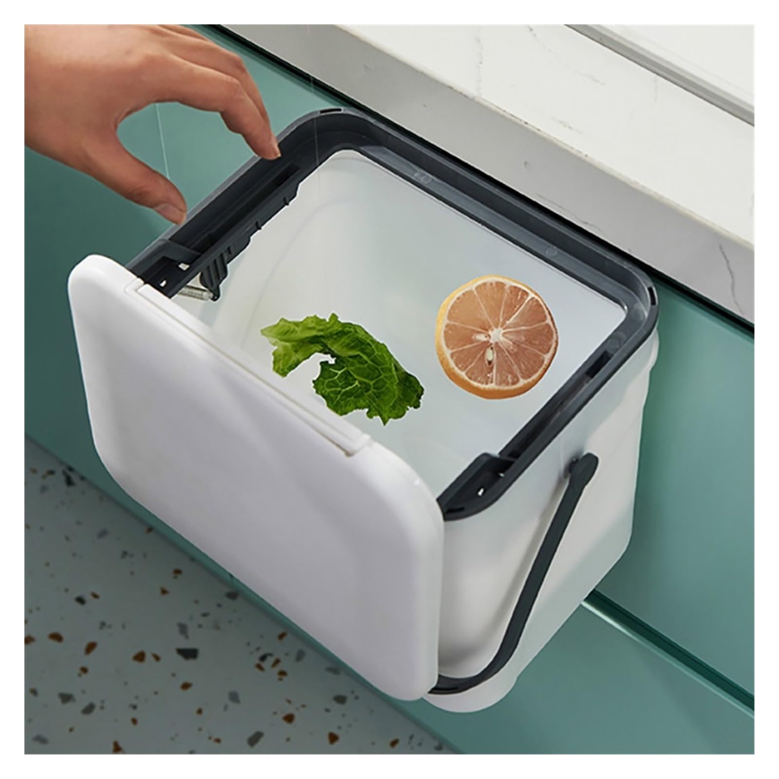 ZICANA Wall Mounted Trash Can Kitchen Waste Bin Kitchen Cabinet Door Hanging Trash Bins Recycle Rubbish Bin for Kitchen Home Dustbin Kitchen Trash cans (Color : White 7L)