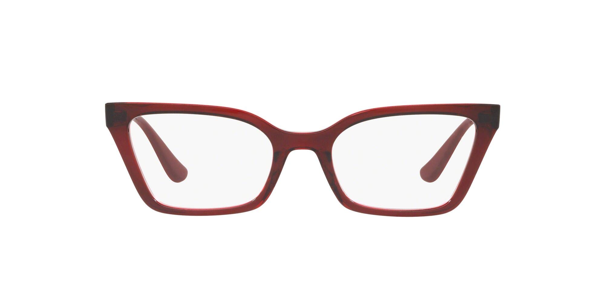 Vogue Eyewear Women's Vo5275b Rectangular Prescription Eyeglass Frames, Top Bordeaux/Transparent/Demo Lens, 52 mm