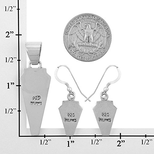 Turquoise Network Genuine Gemstone Pendant & Earrings Set in 925 Sterling Silver with 20" Chain (Multi)