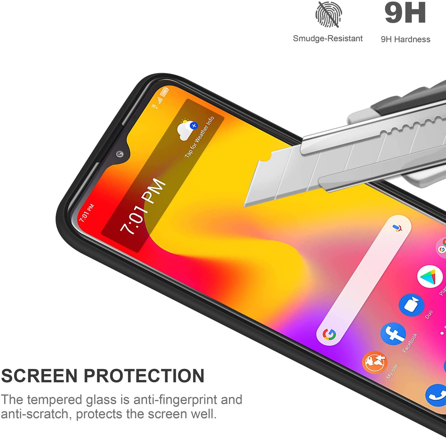 YJROP for TCL 30 XL Case with Tempered Glass Screen Protector Slim Full-Body Silicone Bumpers Anti-Scratch Shockproof Protective Phone Case Cover for Alcatel TCL 30 XL (T701DL) (Black)