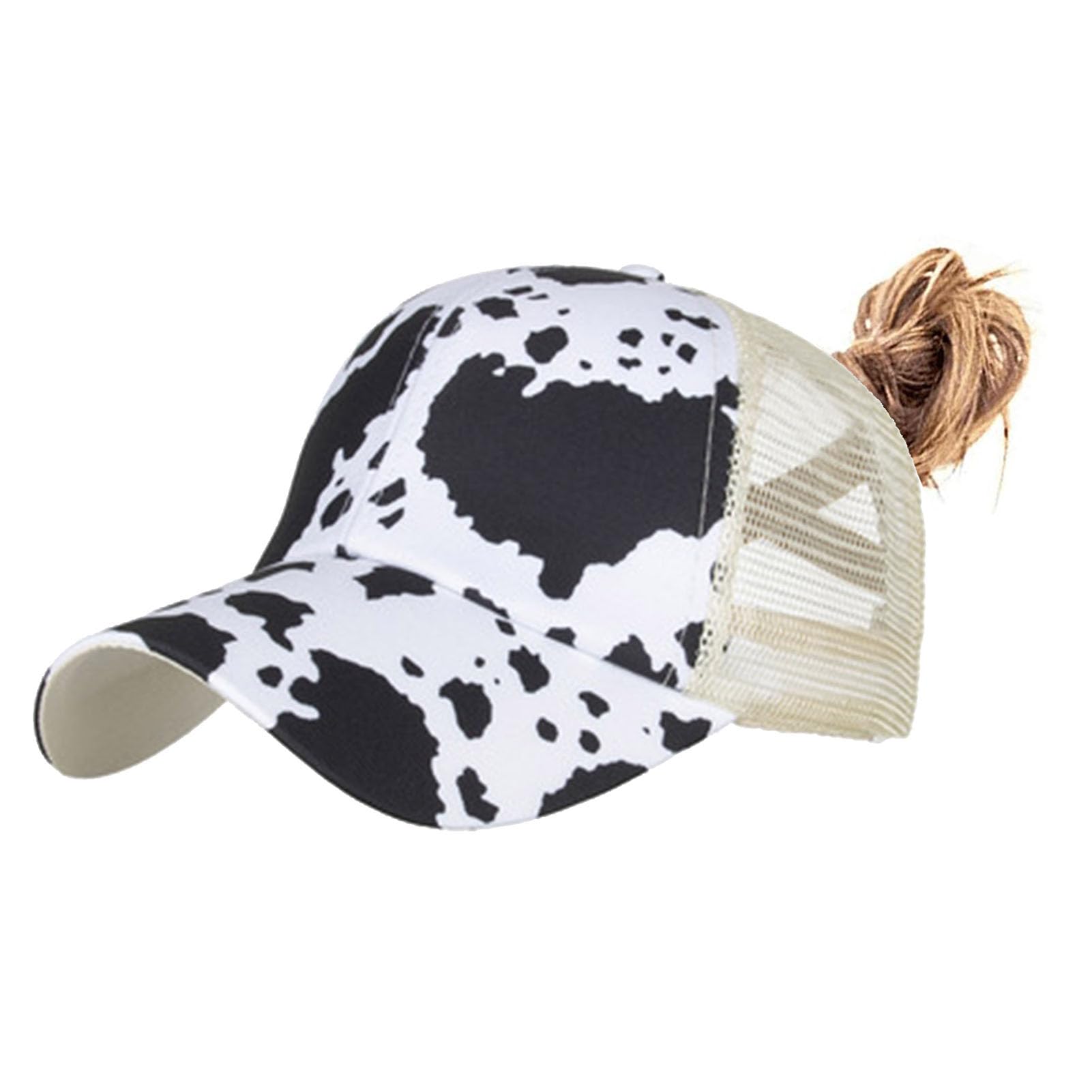 Womens Cow Print Baseball Cap Unisex Adjustable Baseball Hat Casual Cotton Sun Hats for Teen Girls