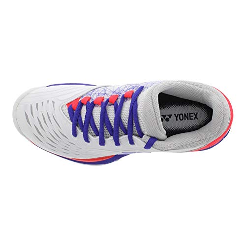YONEX Women's Power Cushion Fusion Rev 2 Tennis Shoes (White/Purple, Numeric_6)