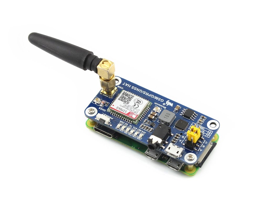 Waveshare GSM/GPRS/GNSS/Bluetooth HAT for Raspberry Pi 2B/3B/3B+/Zero/Zero W Based on SIM868 Support SMS Data Transfer ect.