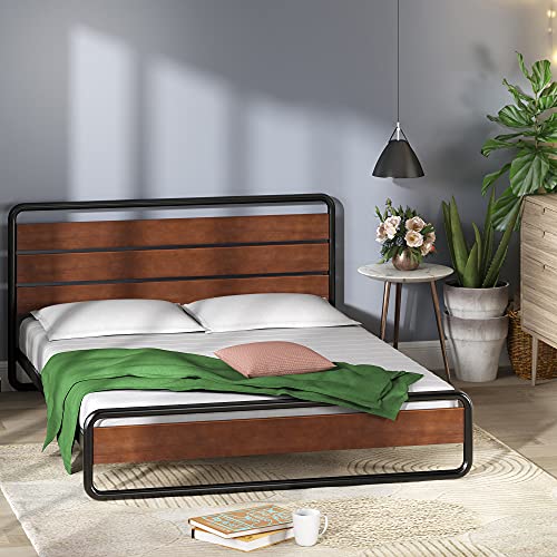 ZINUS Therese Metal Platform Bed Frame / No Box Spring Needed / Wood Slat Support / Easy Assembly, Twin