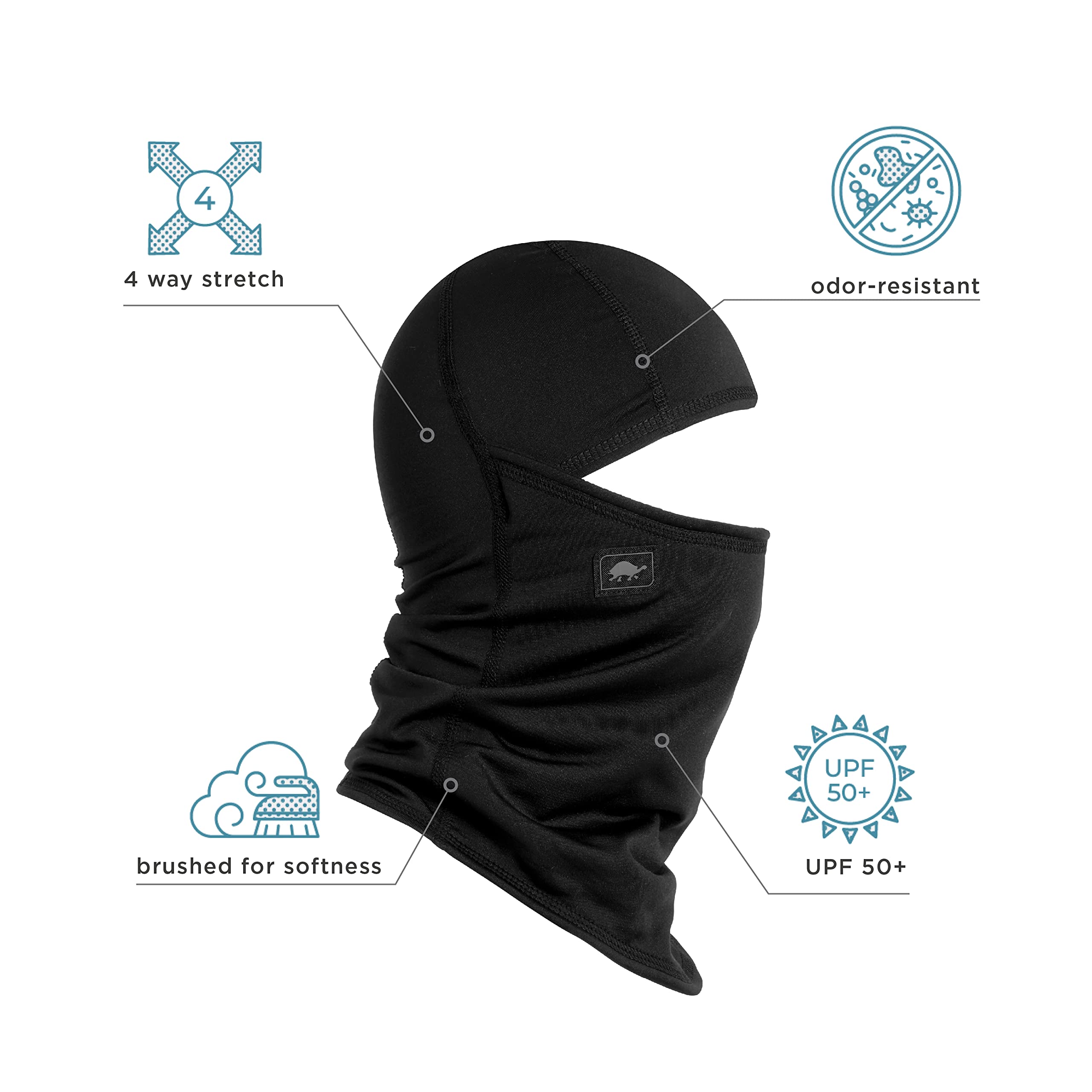 Turtle Fur Quantum Balaclava Face Mask Comfort Shell Hood Neck Warmer, Black