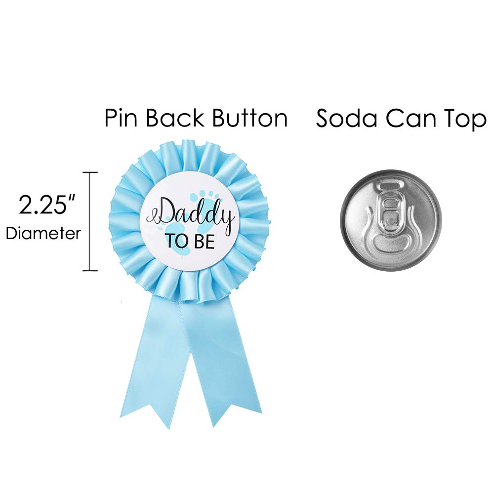 TTCOROCK Growing a Prince Sash & Flower Crown & Daddy to be Button Pin Kit - Baby Shower Sash Prince Baby Boy Shower Baby Sprinkle (Blue)