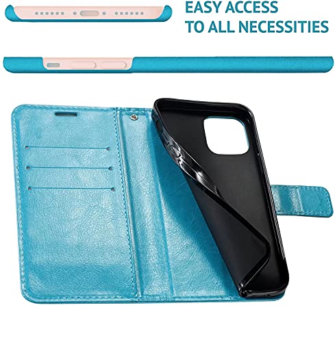 Ttianfa Cover Compatible for Sony Z5 Wallet case,3 Card Slot 【2X】 Tempered Screen Protector,Leather Card Holder Protection Shockproof Stand Magnetic Ultra Thin flip Case,Sky Blue