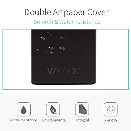 Vpack Square Pen Pencil Cup Holder Stand Desk Office Organizer, Double Art Paper Desktop Supplies Organizer for Home, School, Office(Black)