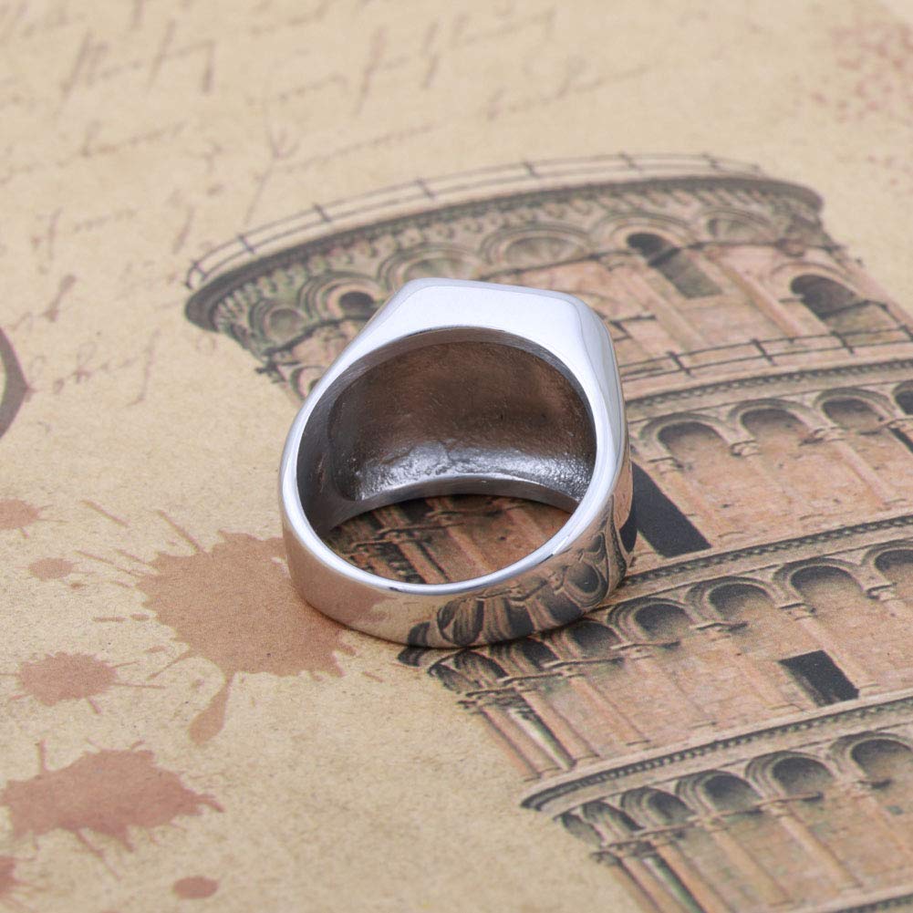 Womens Silver Prince Tribute Love Stainless Steel Engraved Symbol Ring