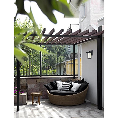 Westinghouse 6361100 Clarissa One-Light Led Outdoor Wall Fixture with Dusk to Dawn Sensor, Textured Black