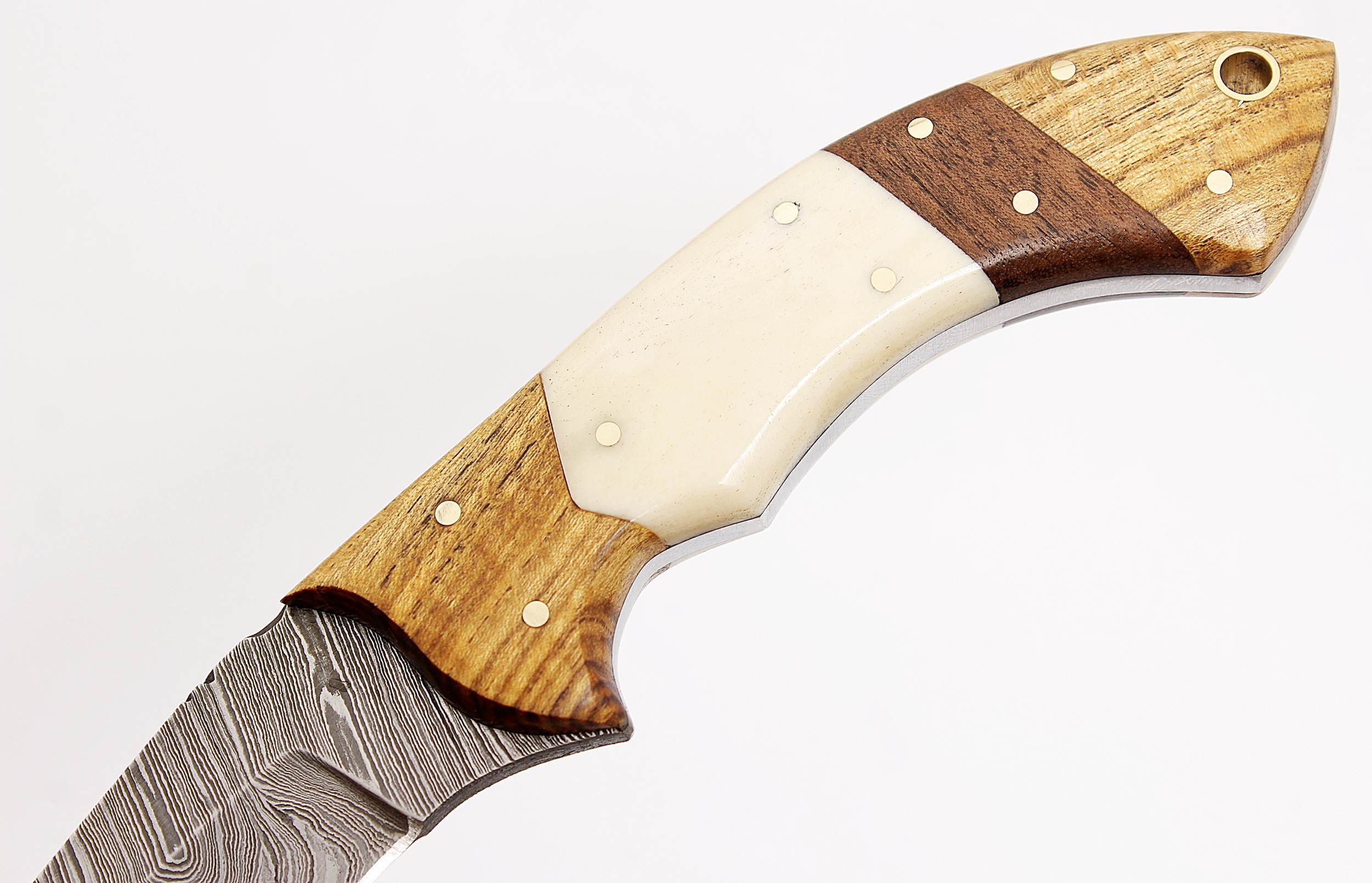 W Trading Custom hand made damascus steel blade gorgeous hunting knife with leather pouch. (2733) skinning knives for men best gift