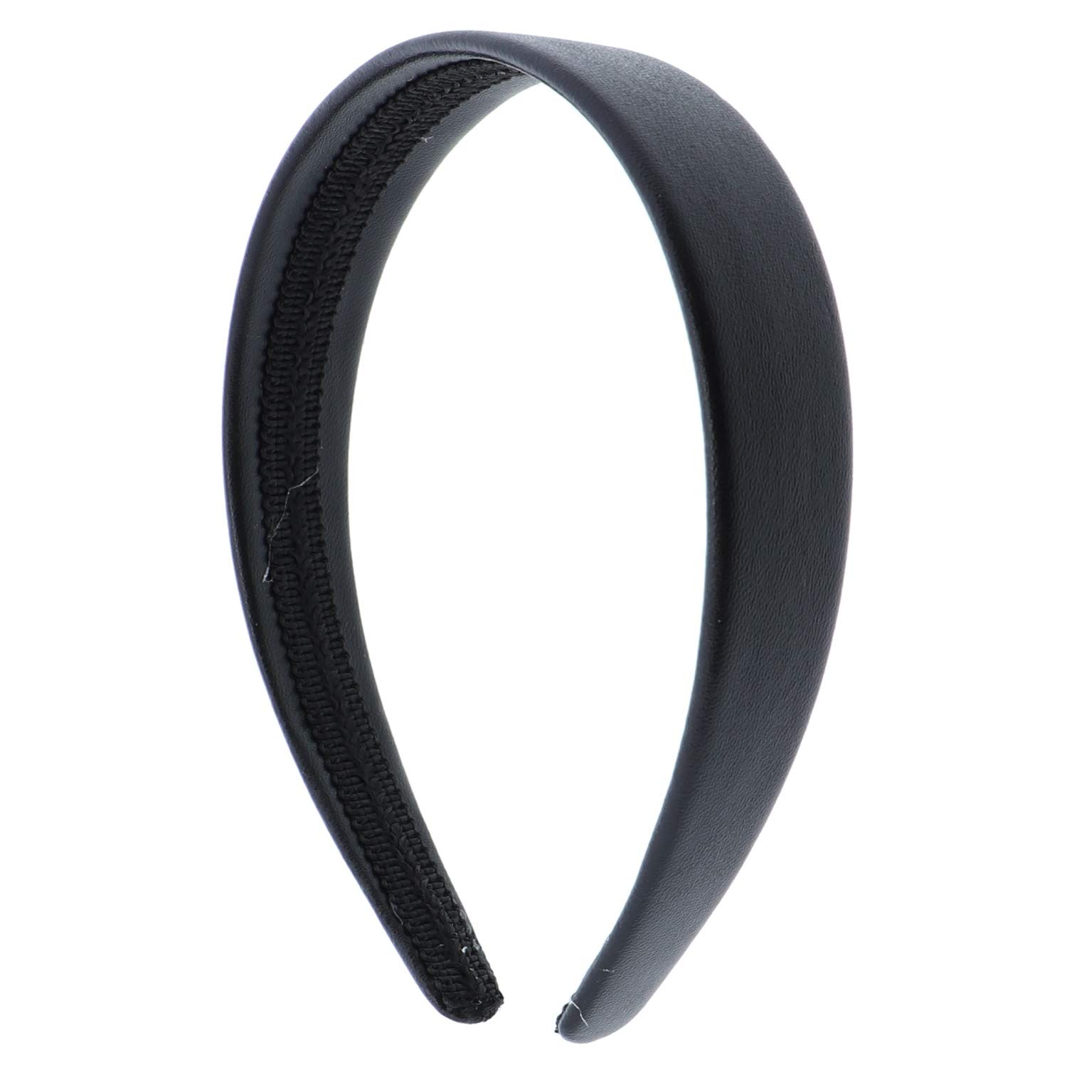 White 1 Inch Wide Leather Like Headband Solid Hair band for Women and Girls