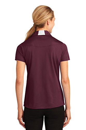 SPORT-TEK Women's Side Blocked Micropique Sport Wick Polo L Maroon/White
