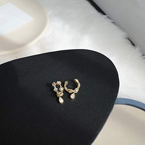 Zhx Without Pierced Ear Bone Folder Punk Fashion Ear Cuff Wrap Rhinestone Cartilage Clip On Earring Non Piercing Jewelry Silver one size