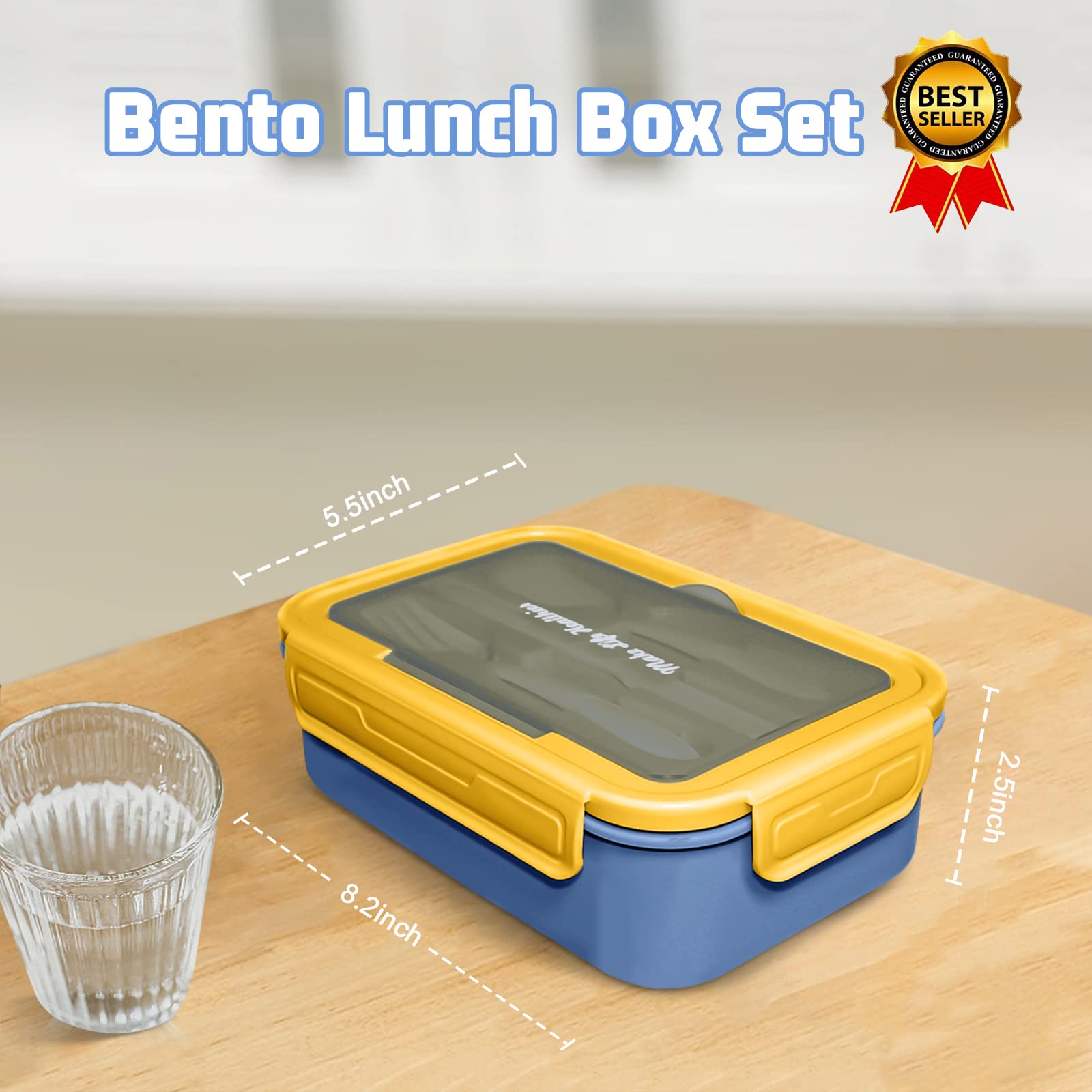 ZMYGOLON Bento Lunch Box for Kids,Lunch Bento Box Container Leak Proof for Kids Adults Teens School, Lunch Containers with 3 Compartments and Spoon,Fork (Pink)
