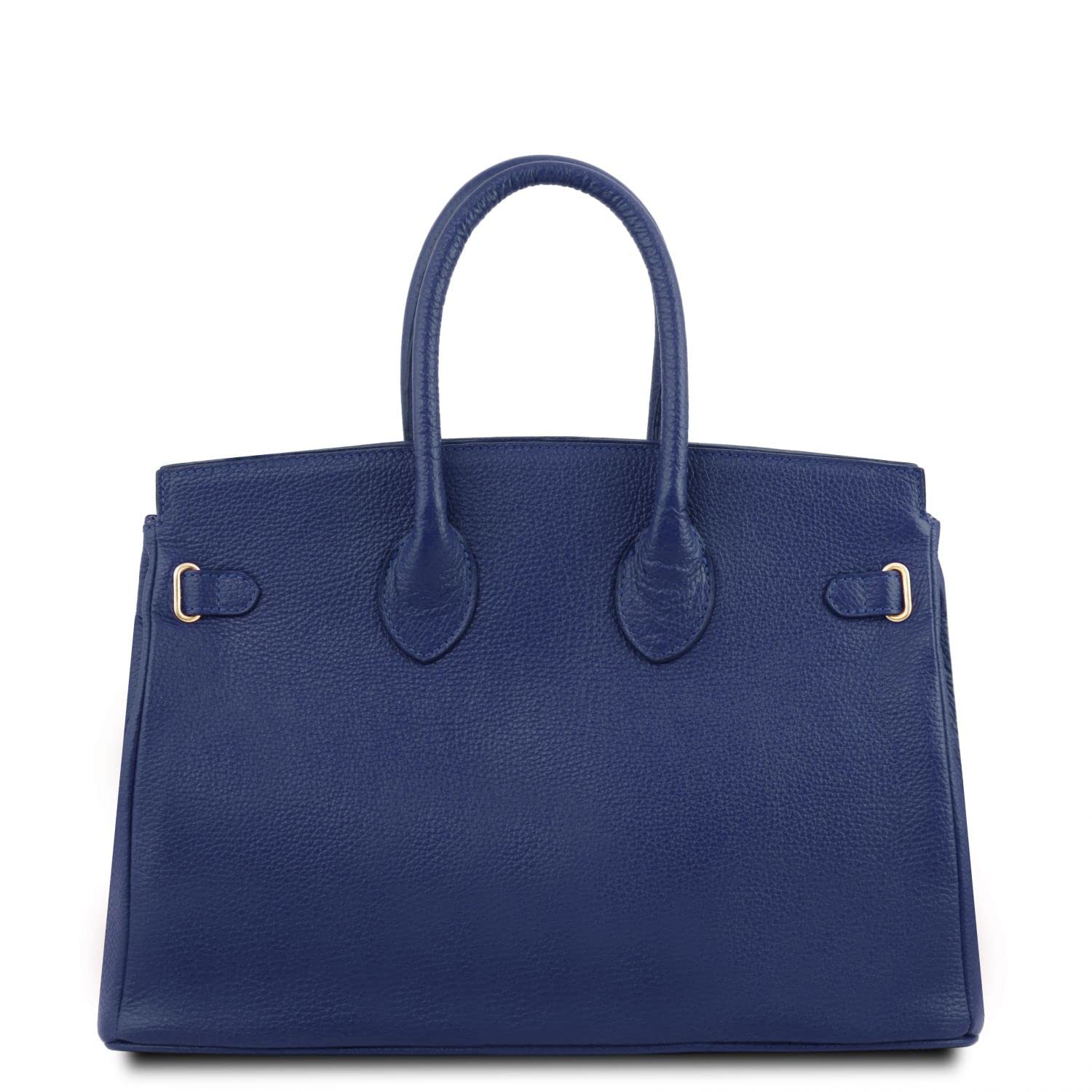 Tuscany Leather TLBag Leather handbag with golden hardware Dark Blue