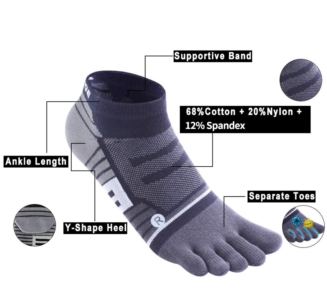 UGUPGRADE Toe Separator Socks Women & Men Ankle Low Cut No Show Socks for Running (Green)