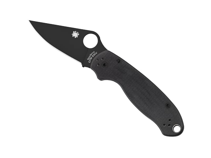 Spyderco Para 3 Signature Folding Utility Pocket Knife with 2.95" Black CPM S45VN Steel Blade and G-10 Handle - Everyday Carry - PlainEdge - C223GPBK