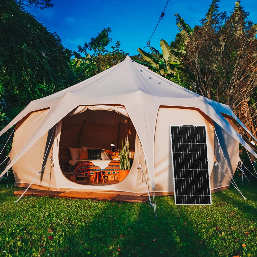 YUANFENGPOWER 100W 12V Flexible Solar Panel Monocrystalline Solar Cells for 12v/24v Battery Camper RV Boat Caravan Cabin Tent Car