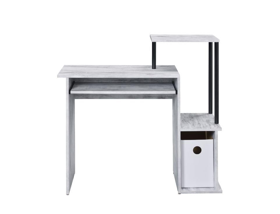 yoptote Keyboard Tray for Home Office Bedroom,Modern Writing Study Work Table Computer Desk, White