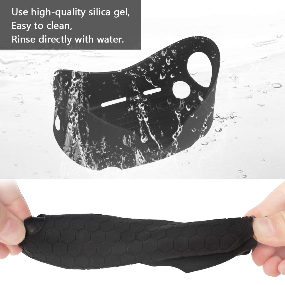Vakdon Protection Grip Cover Compatible with Meta Quest Pro Controller Silicone Cover Custom Set Accessories Anti-Throw Handle Protective Sleeve with Adjustable Hand Strap and Thumb Cap (Grey)