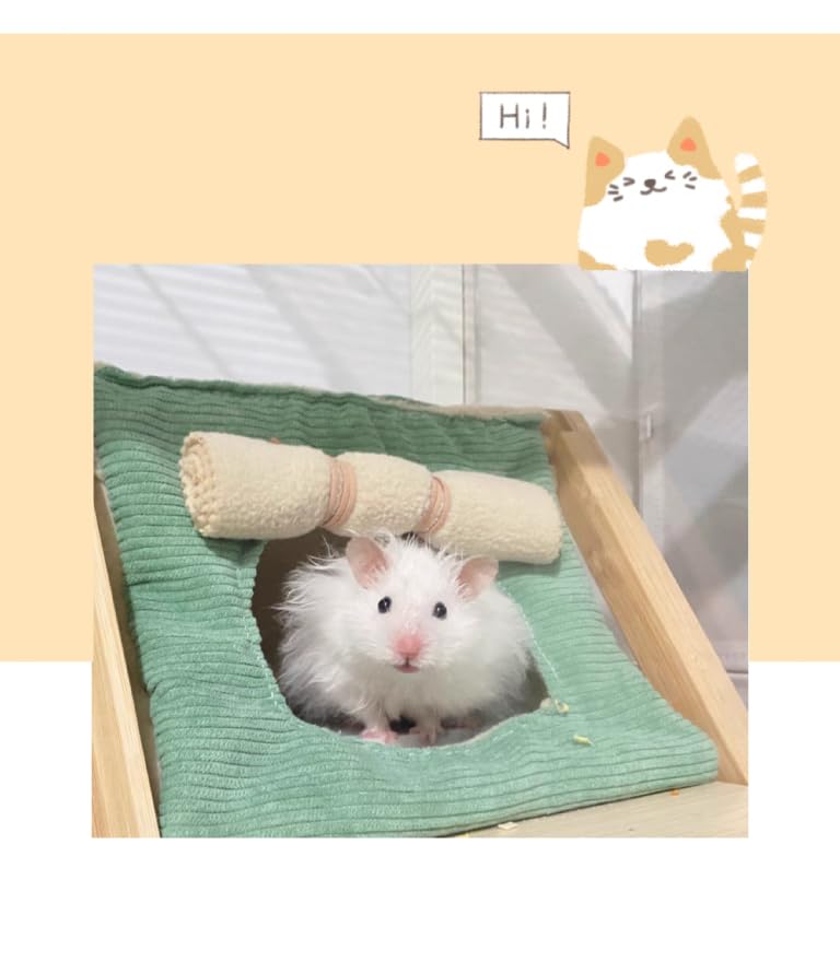 Yotughto Sugar Glider Sleeping Bed Hammock Baby Warmth Heating Pad Small Animals Warm Hanging Bed for Hedgehog Rat Sugar Glider Squirrel Ferret Winter Nest Hideout Pet Accessories (M)