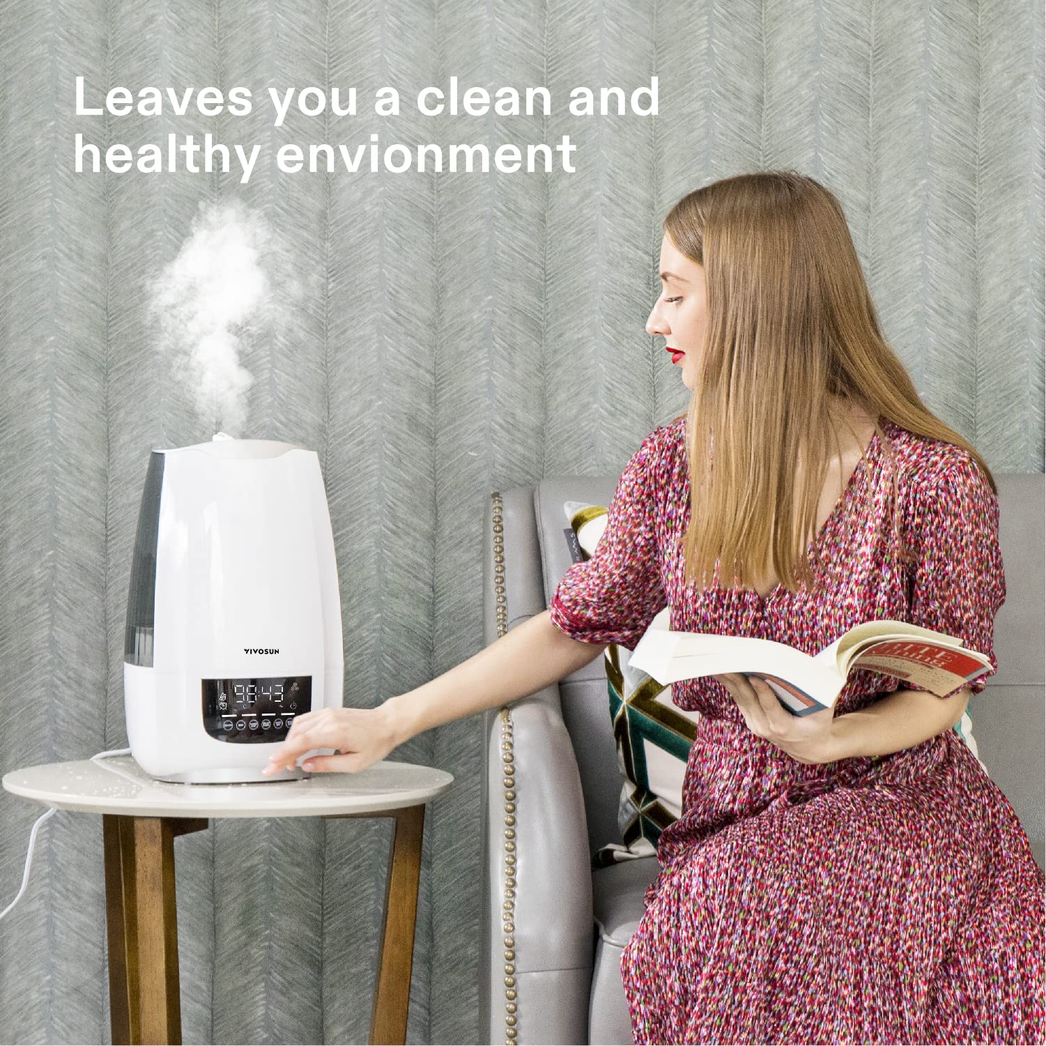 VIVOSUN Cool Mist Humidifier, 6L Quiet Ultrasonic Humidifier for Bedroom (Customized Humidity, Remote Control, Sleep Mode & Auto Shut Off, 360° Nozzle) White